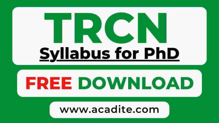 Official TRCN Exam Syllabus For PhD Holders (+PDF)